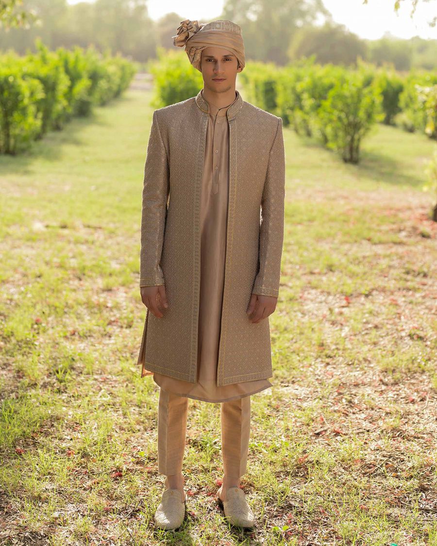 Top 5 golden sherwani design for modern grooms